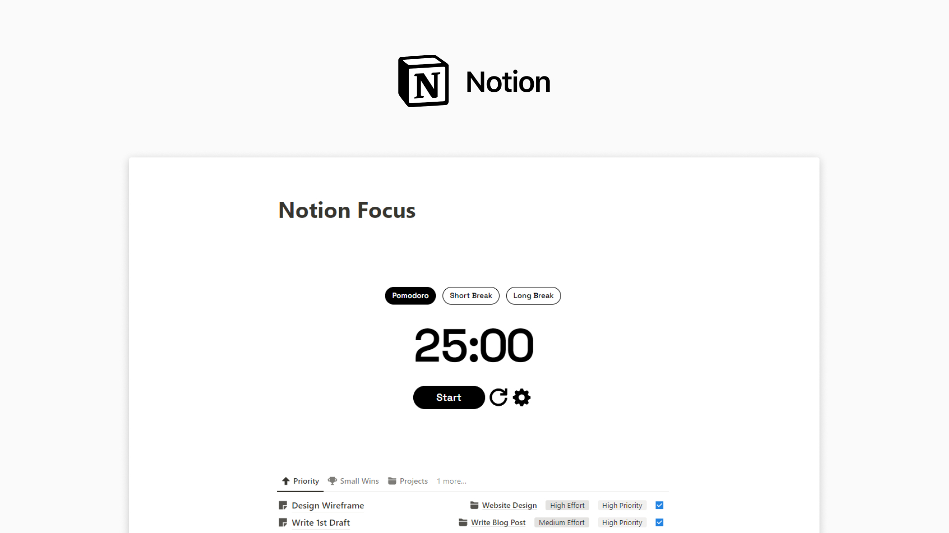 Notion Focus - Notionland Template Gallery